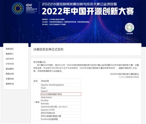 中移物联oneos荣获2022年中国开源创新大赛一等奖物联网频道中国青年网