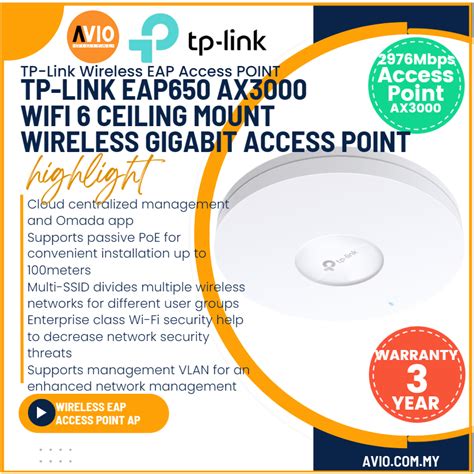 TP LINK Tplink AX Ceiling Mount Dual Band GHz GHz Wifi Access Point PoE Slim White