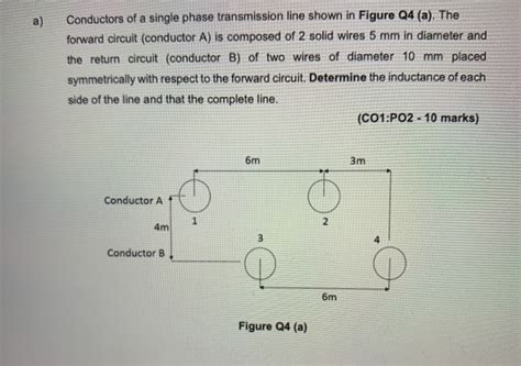 Solved A Conductors Of A Single Phase Transmission Line
