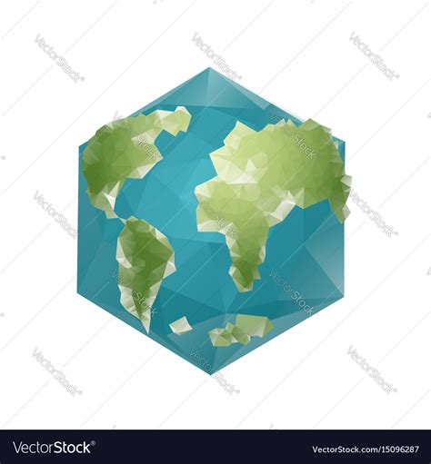 Earth Polygon Planet Geometric Figure Hexagon Vector Image
