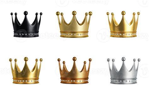 Set Of Crowns In Different Colors Symbols Of Power Cut Out