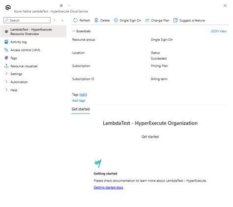 Administración De Un Recurso Lambdatest Hyperexecute Mediante Azure Portal Azure Native