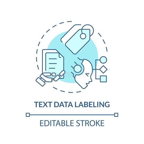 Text Data Labeling Soft Blue Concept Icon Stock Vector Illustration Of Flat Categorizing