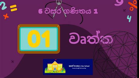 Grade 6 Mathematics Part 1 Circle 6 වසර ගණිතය 1 කොටස වෘත්තය Youtube