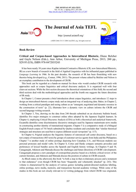 Pdf Book Review Critical And Corpus Based Approaches To