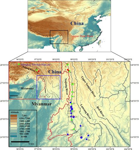 Map Of The Sampling Sites For The Schizothorax Species Complex In The