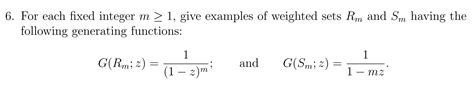 solved 6 for each fixed integer m≥1 give examples of
