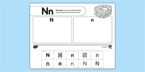 Uppercase And Lowercase Letter N Sort Teacher Made