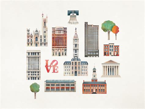 Philly Map Icons By Laura Moyer On Dribbble
