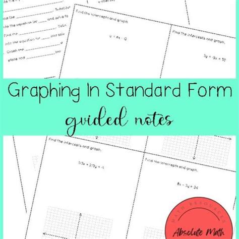 Graphing In Standard Form Guided Notes Classful