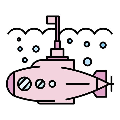 Submarine Icon Color Outline Vector 15677820 Vector Art At Vecteezy