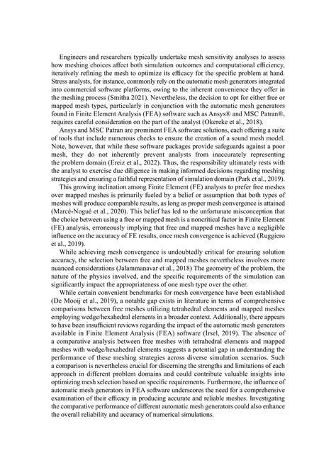 A Comparison Of Free And Mapped Meshes For Static Structural Analysispdf