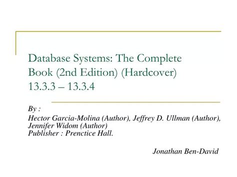ppt database systems the complete book 2nd edition hardcover 13