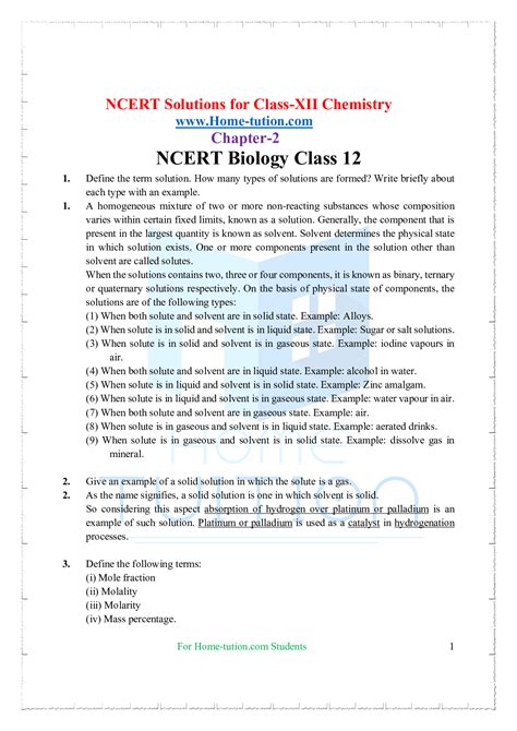 Ncert Solutions For Class 12 Chemistry Chapter 2 Solutions