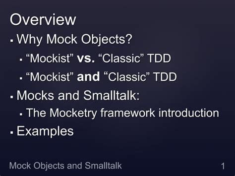 mock objects and smalltalk pdf