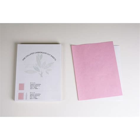 2 Part Reverse Sequence Pink White Pre Collated Carbonless Paper Carton Of 1000 Sheets
