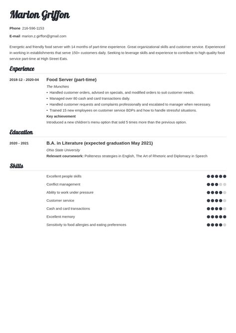 Resume For A Part Time Job Template And How To Write