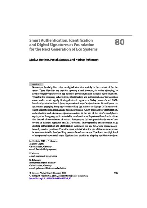 smart authentication identification and digital signatures