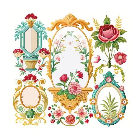 Beautiful Ornate Floral Frame Border Vector Illustration Premium Ai Generated Vector