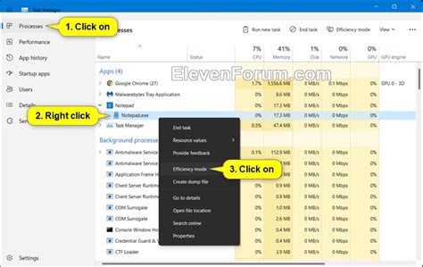 Turn On Or Off Efficiency Mode For App Or Process In Windows Windows Forum