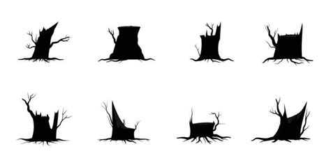 Tree Stump Silhouette Vector Art Icons And Graphics For Free Download