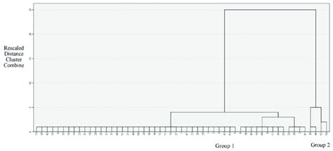 dendrogram derived from the hierarchical cluster analysis of black