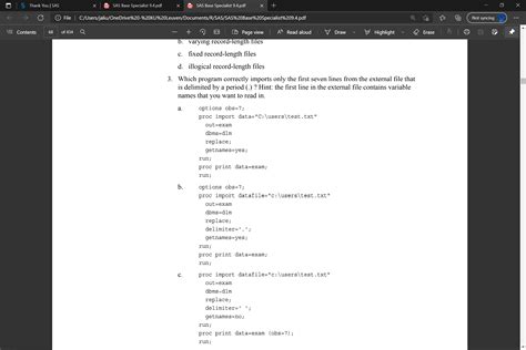 Error On Ch4 Quiz Of Prep Guide Sas Support Communities