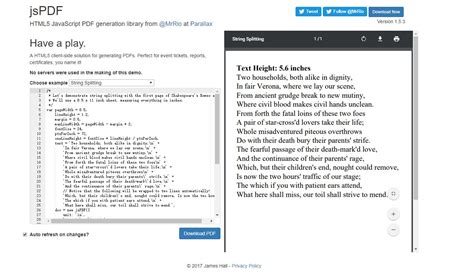 Html5 的javascript 客户端pdf解决方案——jspdf 乐耶园