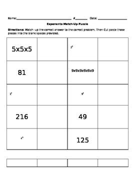 Write And Solve Exponents By MlynnA TPT