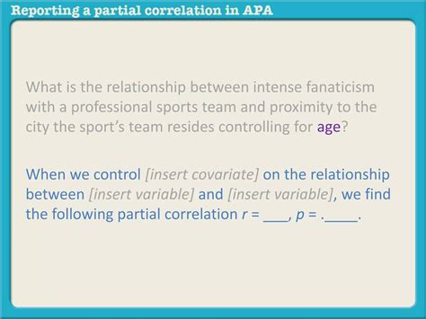 Reporting A Partial Correlation In Apa Pptx