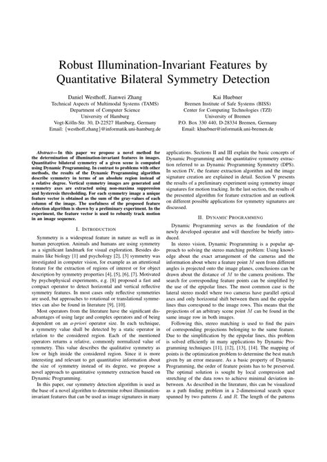 Pdf Robust Illumination Invariant Features By Quantitative Bilateral Symmetry Detection