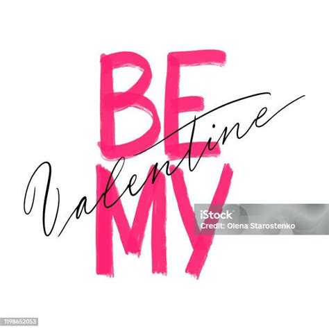 손 편지 따옴표 인사말 카드에 대한 내 발렌타인 이되 해피 발렌타인 데이 엽서 인쇄용 서예 벡터 일러스트레이션 2월에 대한 스톡 벡터 아트 및 기타 이미지 Istock