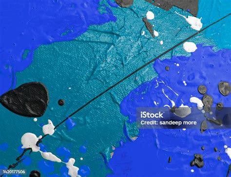 파란색 추상 유화 배경 캔버스 질감에 기름 손으로 그린 유화 색상 질감 현대 미술 작품의 단편 페인트의 브러쉬 스트로크 0명에 대한 스톡 벡터 아트 및 기타 이미지 Istock
