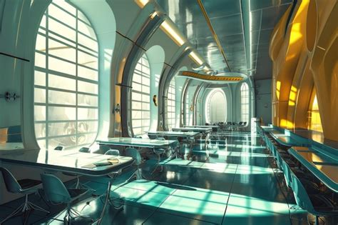 Premium Photo Abstract Futuristic School Classroom Futuristic