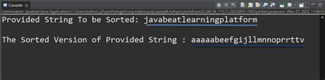 How To Sort A String In Java