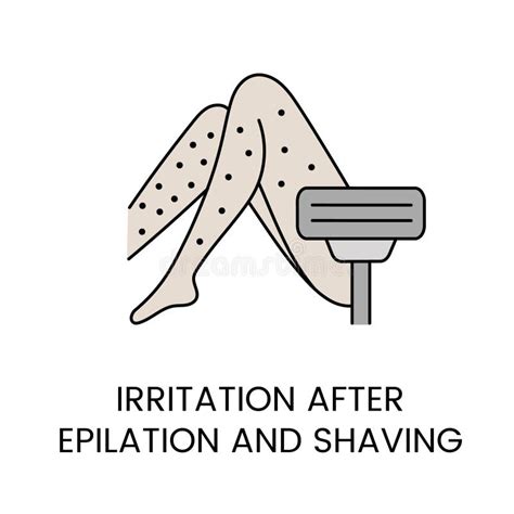 Skin Prone To Irritation After Epilation And Shaving Icon In Vector Illustration Of Girl Legs