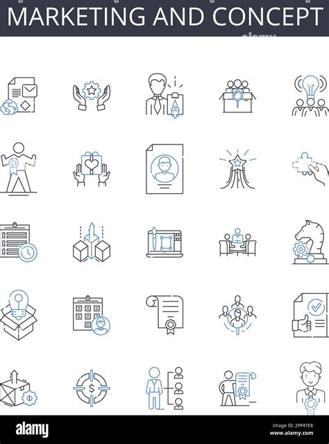 Marketing And Concept Line Icons Collection Authority Management Structure Chain Control