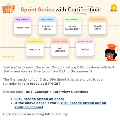 🚀 wrapping up an amazing 3 day dsa sprint with geeksforgeeks as part of the summer skillup