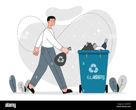 Man Sorting Garbage Stock Vector Image Art Alamy