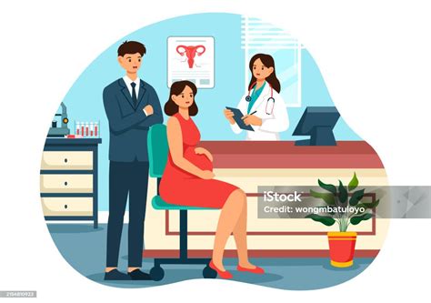 만화 배경에 보조 생식 기술 시험관 수정 또는 계란 세포를 특징으로 하는 재생산 클리닉 벡터 일러스트 레이 션 건강관리와 의술에