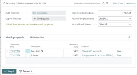 Reconcile Bank Accounts With Copilot Preview Business Central Microsoft Learn