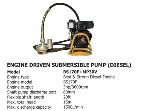 Engine Driven Submersible Pump Diesel Engine Commercial And Industrial