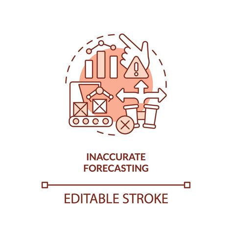 2d Editable Inaccurate Forecasting Red Thin Line Icon Concept Isolated Vector Illustration