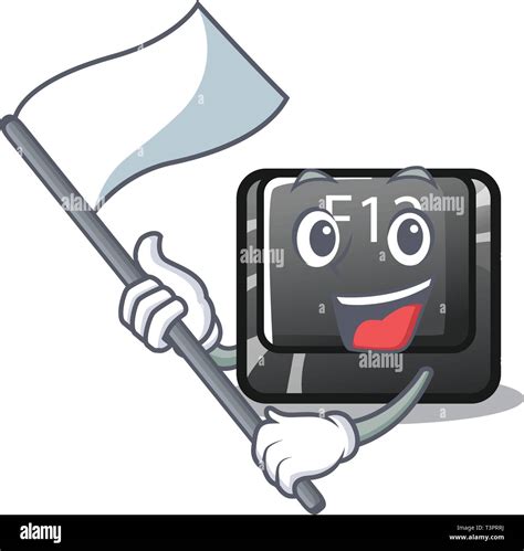 With Flag F12 Button Installed On Cartoon Computer Stock Vector Image