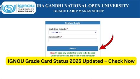 IGNOU Grade Card Status Updated Check Now