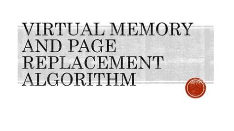 page replacement algorithms ppt