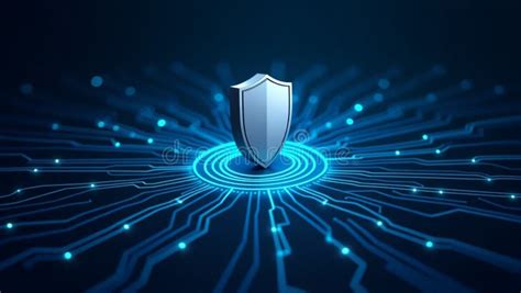 Cybersecurity Concept With Digital Shield And Secure Data Network