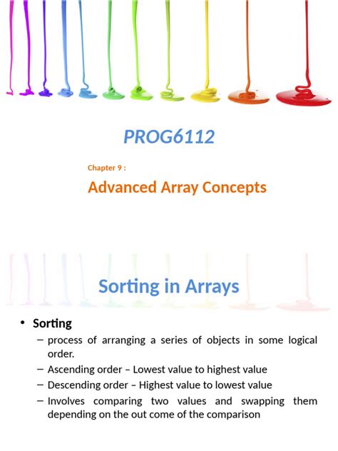 Prog6112 Chapter 9 Advanced Array Concepts Pdf Computing Computer Programming