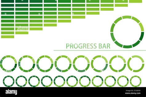 Simple Green Gradient Progress Bar Infographic Vector Illustration