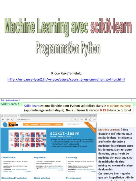 Machine Learning Avec Scikit Learn Pdf Machine à Vecteurs De Support Régression Logistique